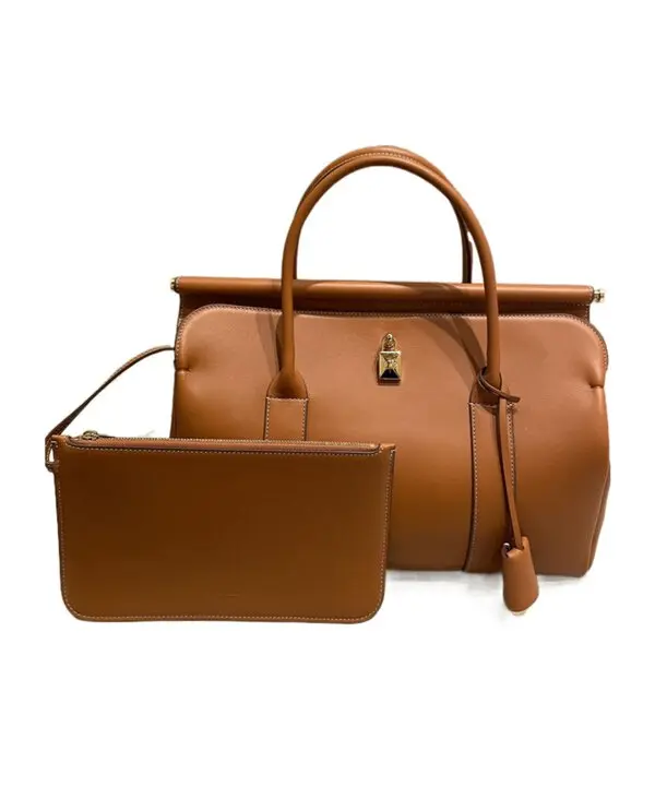 Loro Piana Stitch Detail Handbag - Warm Tan