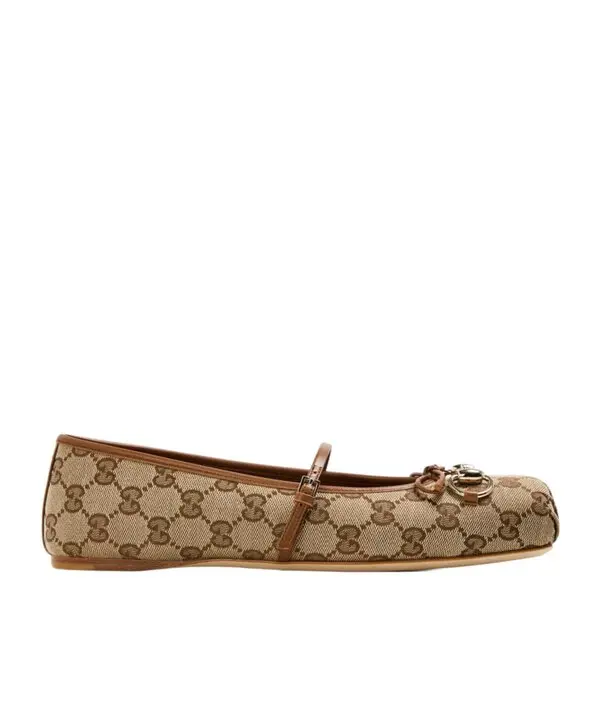 Gucci Horsebit Ballet Flats - Brown