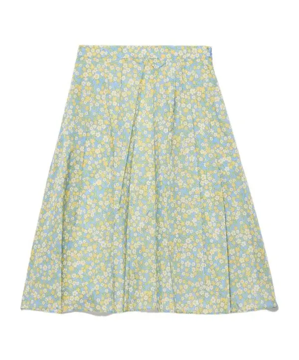 Prada Floral Print Pleated Re-nylon Skirt - Cream