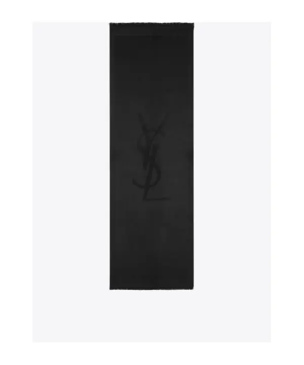 Saint Laurent Cassandre Scarf In Wool Jacquard