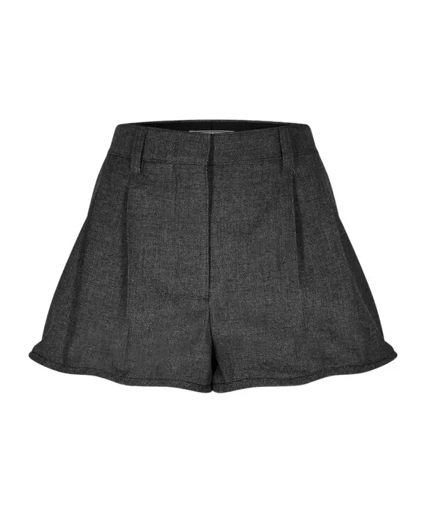 Prada Logo Patch Pleated Shorts