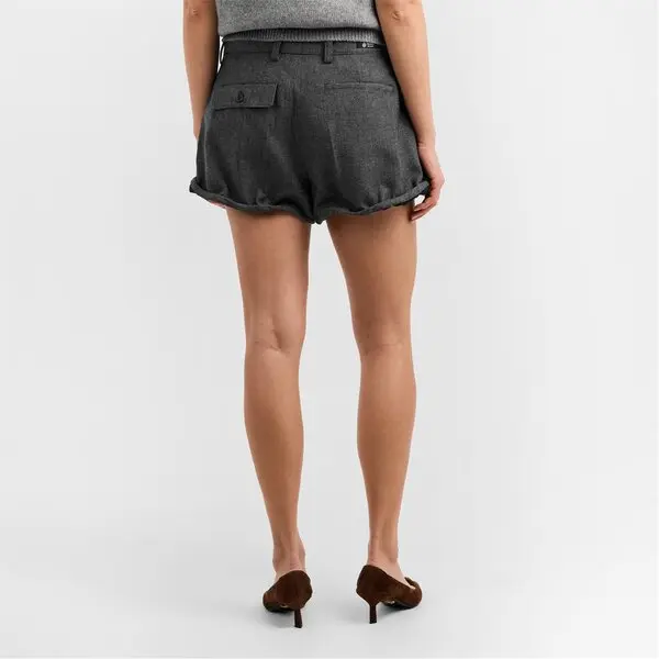 Prada Logo Patch Pleated Shorts