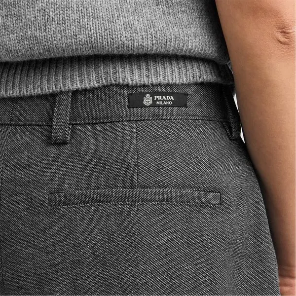 Prada Logo Patch Pleated Shorts