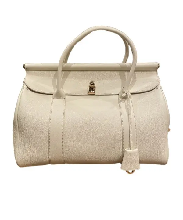 Loro Piana Top Handle Bag With Logo Detail - Nude