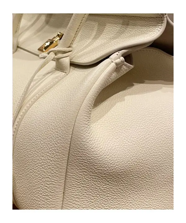 Loro Piana Top Handle Bag With Logo Detail - Nude