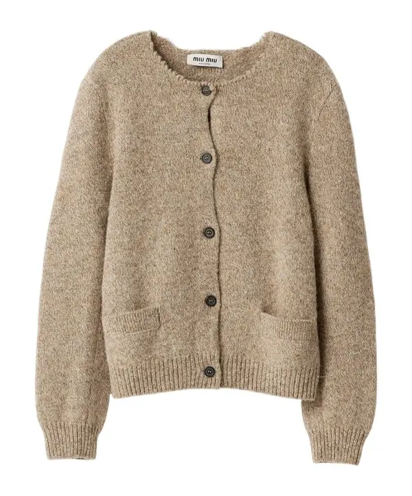 Miu Miu Crewneck Button-up Cardigan