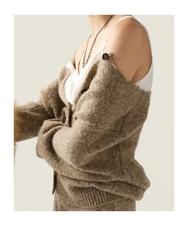 Miu Miu Crewneck Button-up Cardigan