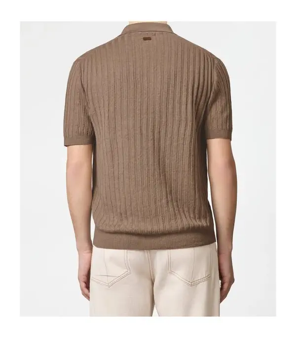 TOD'S Ribbed Short-sleeve Polo Shirt