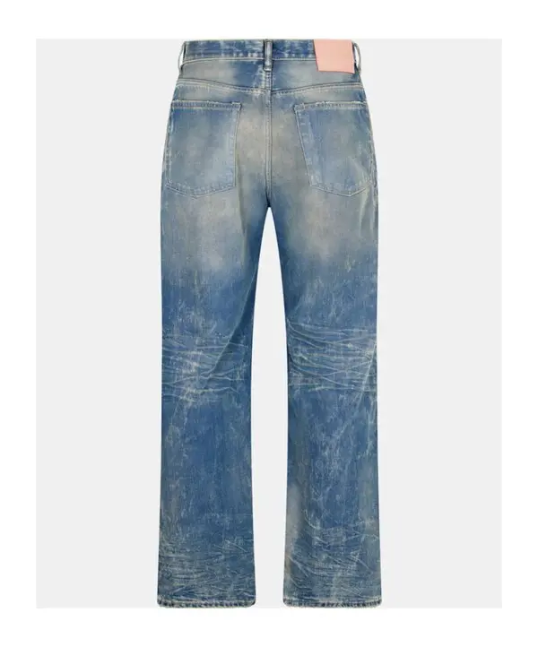 Acne Studios Wide Leg Jeans With Logo Patch