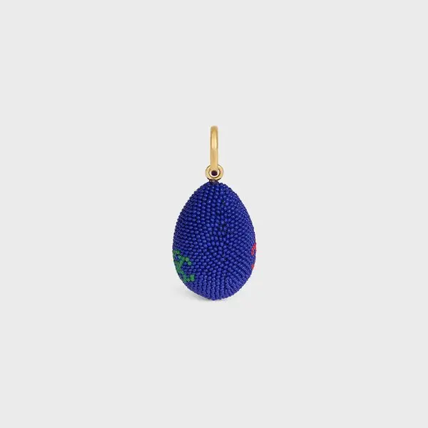 Celine Beaded Egg Pendant Charm With Gold Finish