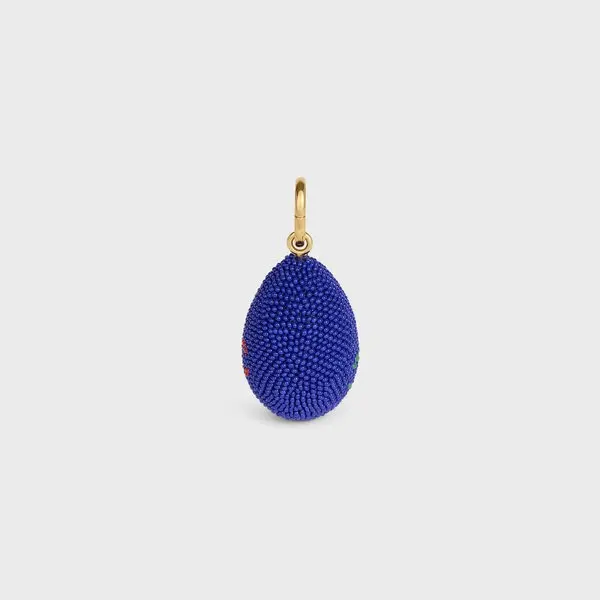 Celine Beaded Egg Pendant Charm With Gold Finish