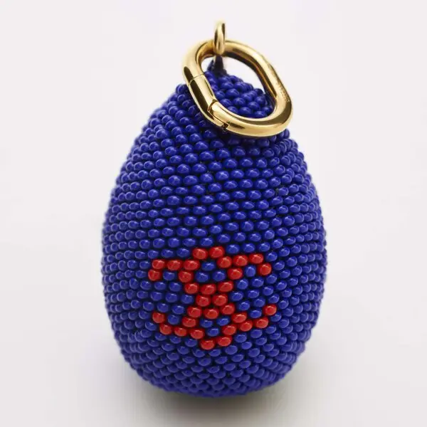 Celine Beaded Egg Pendant Charm With Gold Finish
