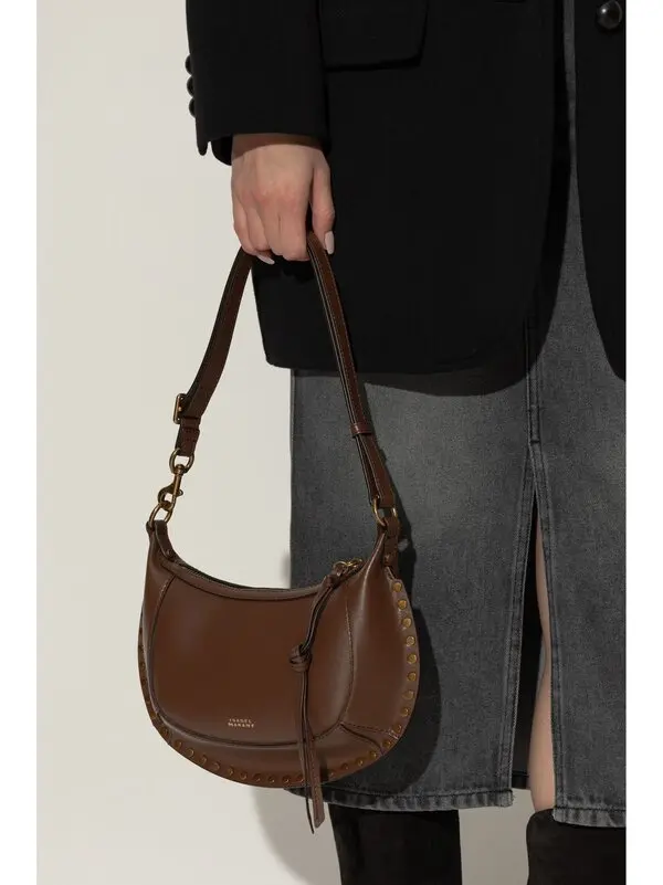 Isabel Marant Étoile Zip Shoulder Bag With Studded Detail - Brown