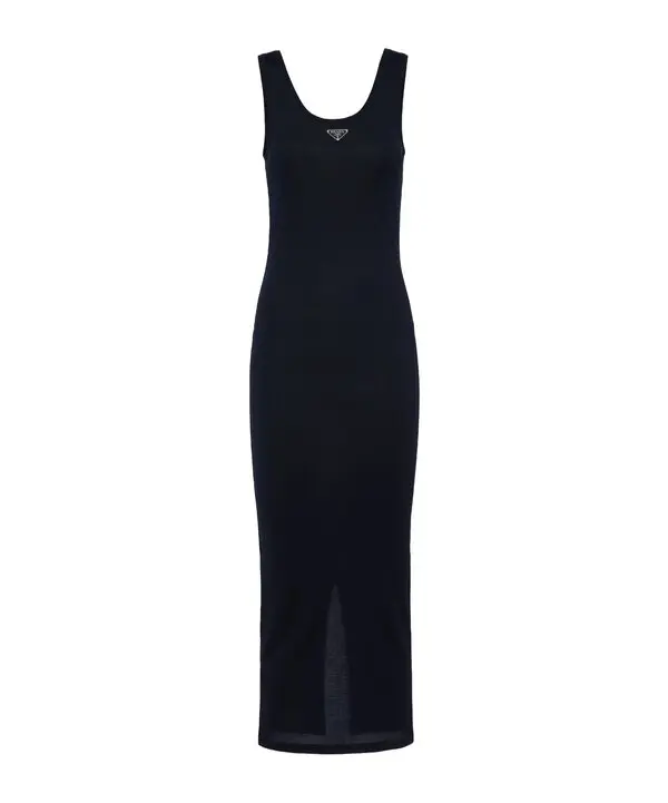 Prada Ribbed Knit Cotton Dress