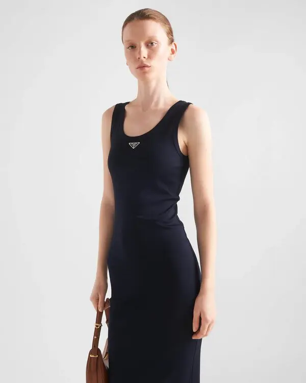 Prada Ribbed Knit Cotton Dress