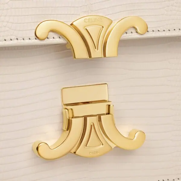 Celine Teen Triomphe Bag In Lizard - Beige