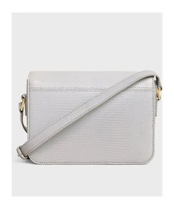 Celine Teen Triomphe Bag In Lizard - Cloud Gray