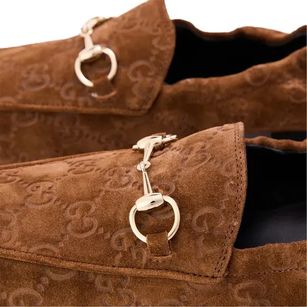 Gucci Logo Embossed Horsebit Loafers