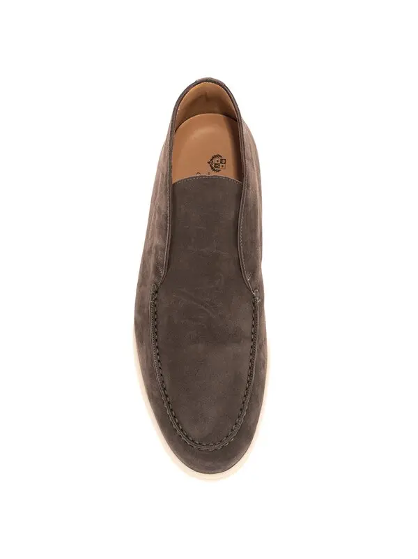 Loro Piana Open Walk Flat Loafers - Warm Gray