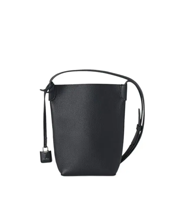 Loro Piana Adjustable Leather Cross-body Mobile Phone Bag - Black/agate