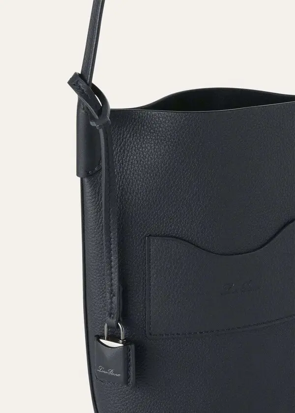 Loro Piana Adjustable Leather Cross-body Mobile Phone Bag - Black/agate