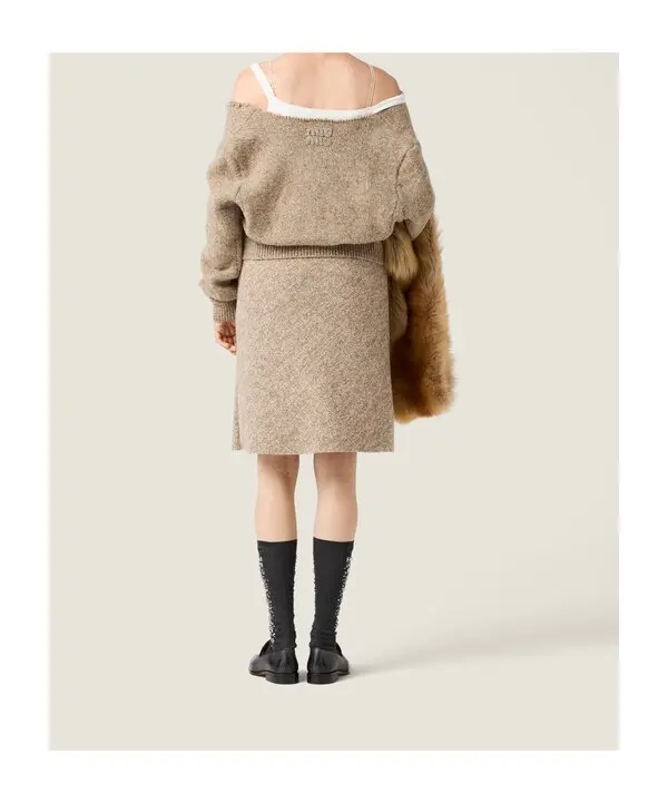 Miu Miu Wool Knit Skirt - Rope Ash