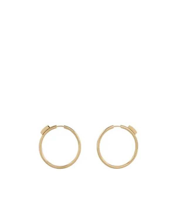 Celine Systeme Large Hoop Earrings With Diamonds In Gold