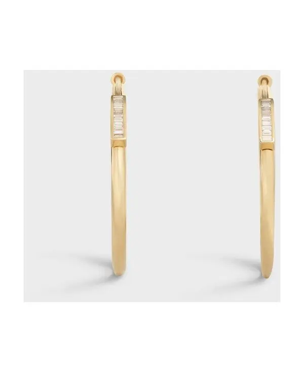 Celine Systeme Large Hoop Earrings With Diamonds In Gold