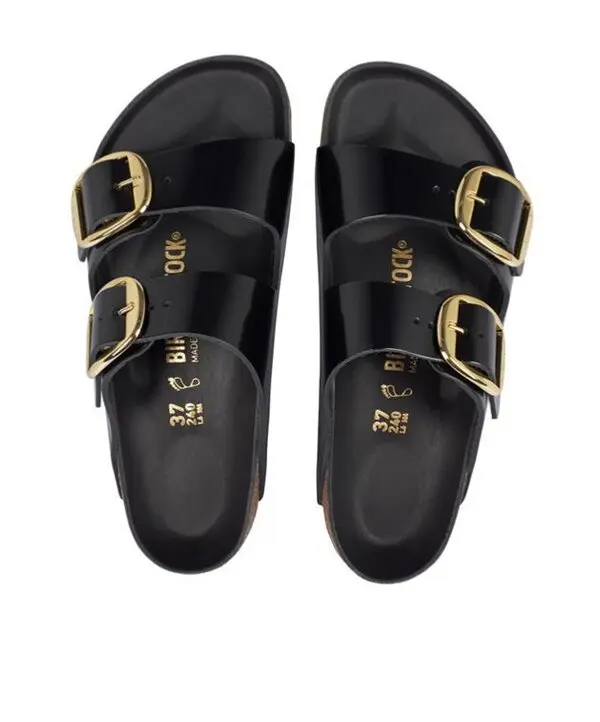 BIRKENSTOCK Double Buckle Open-toe Slippers - Black