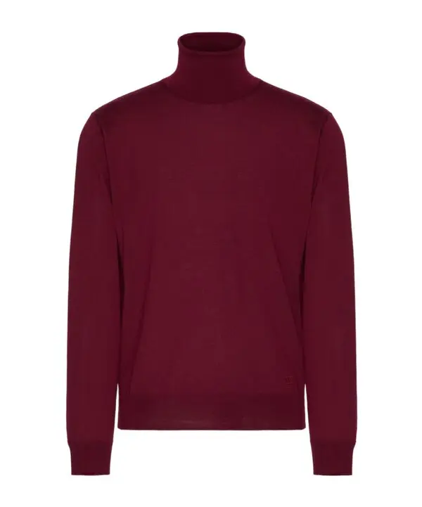 Valentino Garavani High-neck Wool Jumper With Vlogo Signature Embroidery