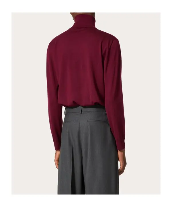 Valentino Garavani High-neck Wool Jumper With Vlogo Signature Embroidery