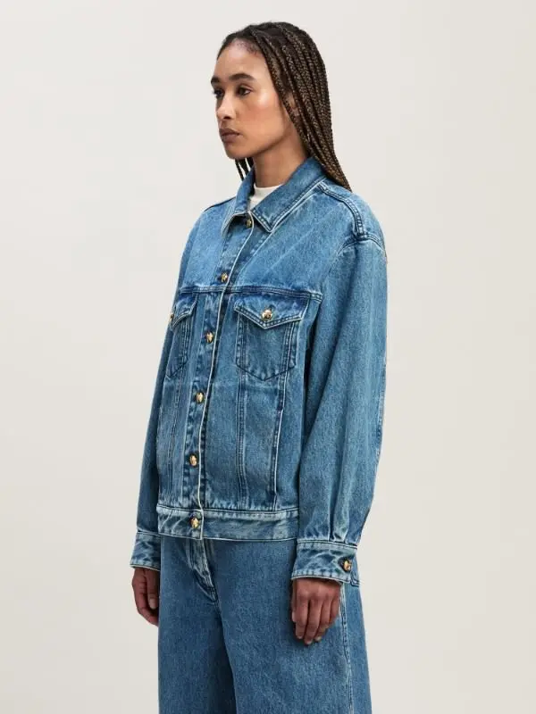 Palm Angels Embroidered Denim Jacket