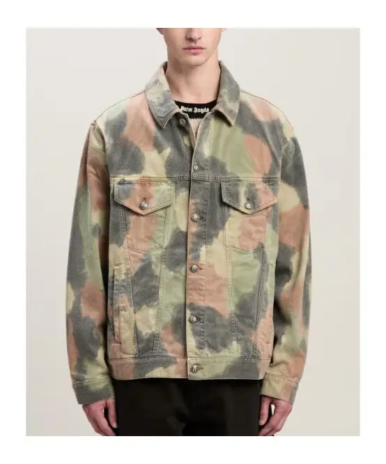 Palm Angels Camouflage Printed Denim Jacket