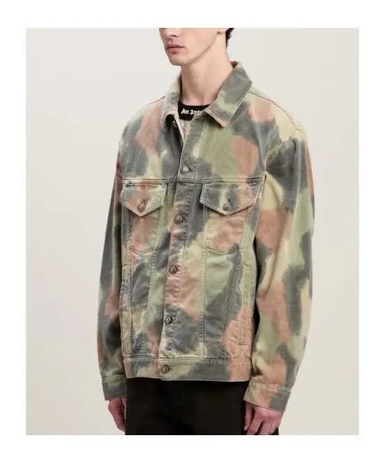 Palm Angels Camouflage Printed Denim Jacket