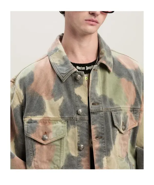 Palm Angels Camouflage Printed Denim Jacket