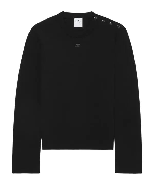 COURREGES Logo-appliqué Cotton Sweatshirt