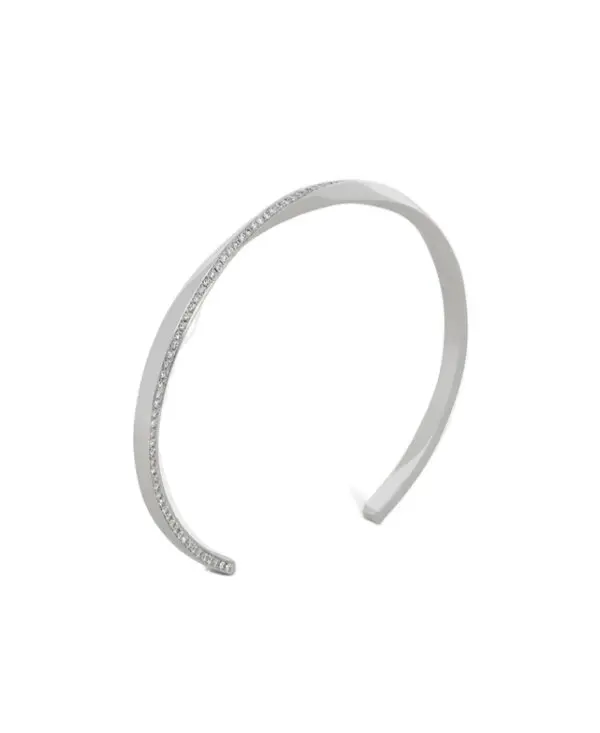 Celine Torsion Bracelet In White Gold And Diamonds