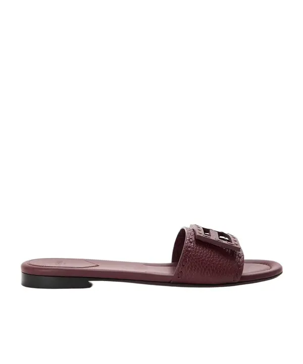 Fendi Embossed Logo Flat Sandals