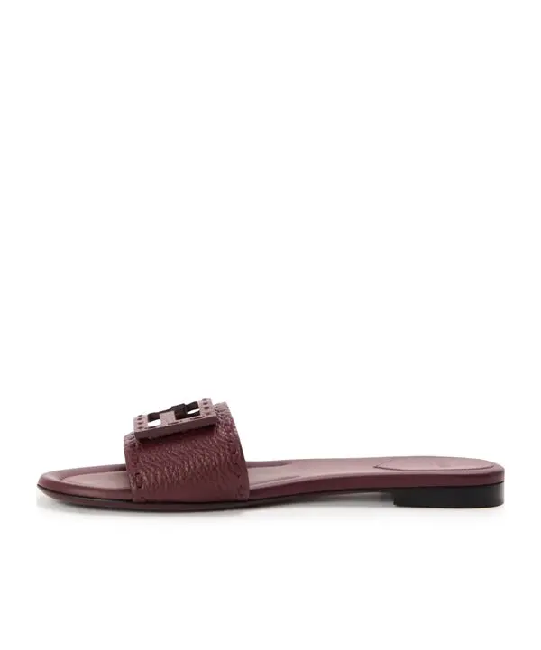Fendi Embossed Logo Flat Sandals