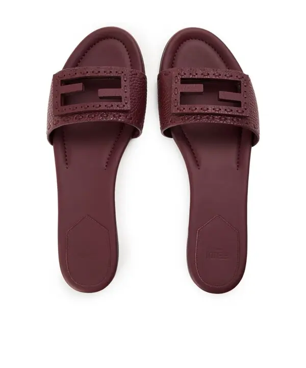 Fendi Embossed Logo Flat Sandals