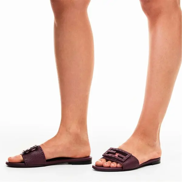 Fendi Embossed Logo Flat Sandals