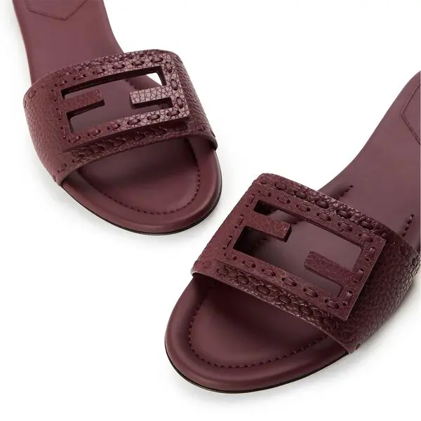 Fendi Embossed Logo Flat Sandals