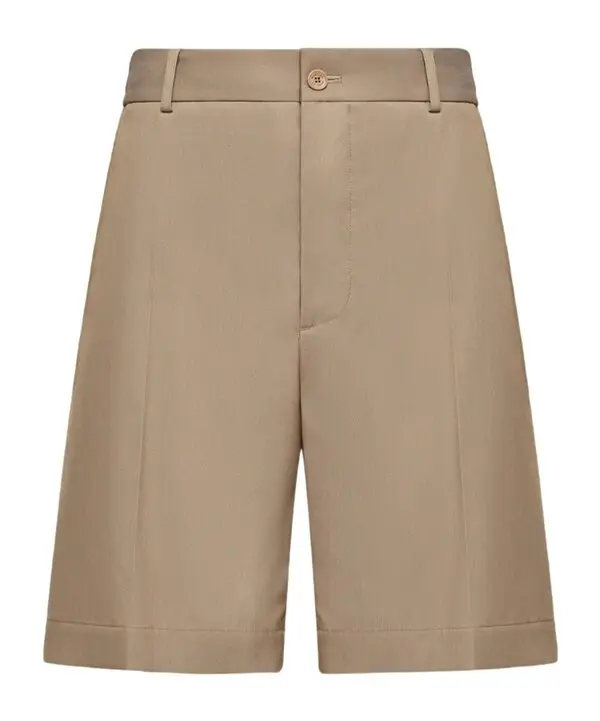 Moncler Wool Blend Gabardine Bermuda Shorts