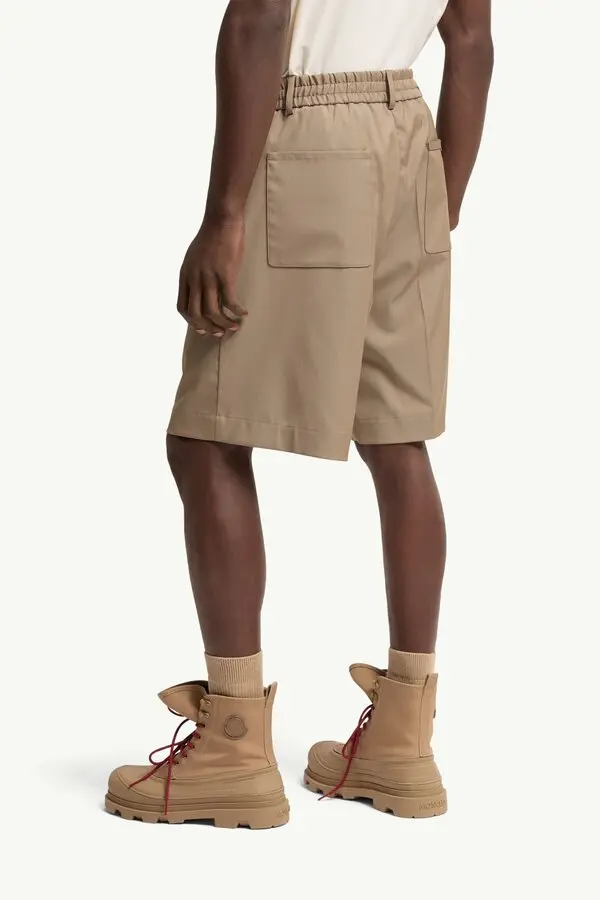 Moncler Wool Blend Gabardine Bermuda Shorts