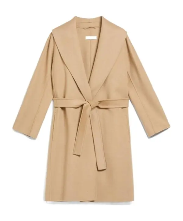 Max Mara Long-sleeved Belted Coat - Light Brown