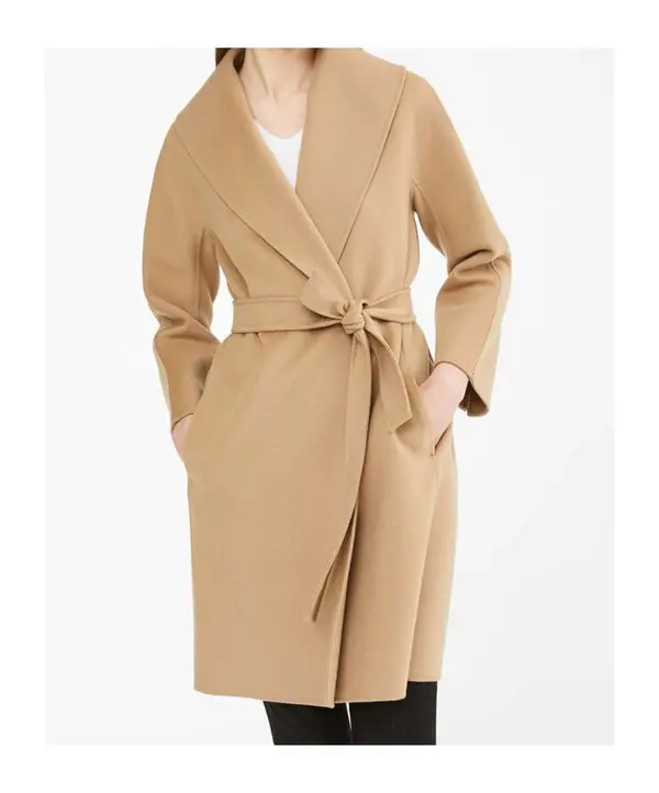 Max Mara Long-sleeved Belted Coat - Light Brown