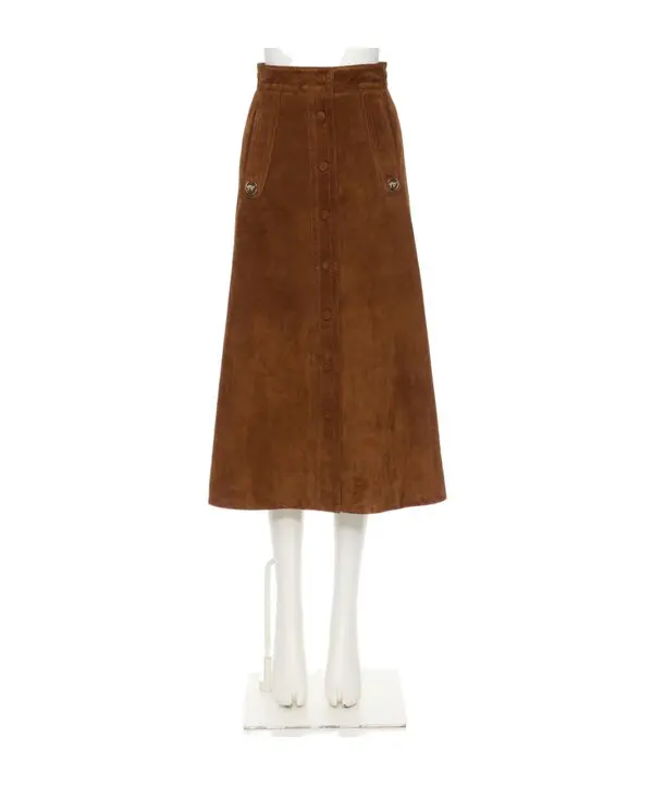 Valentino Garavani Suede Button-front Skirt