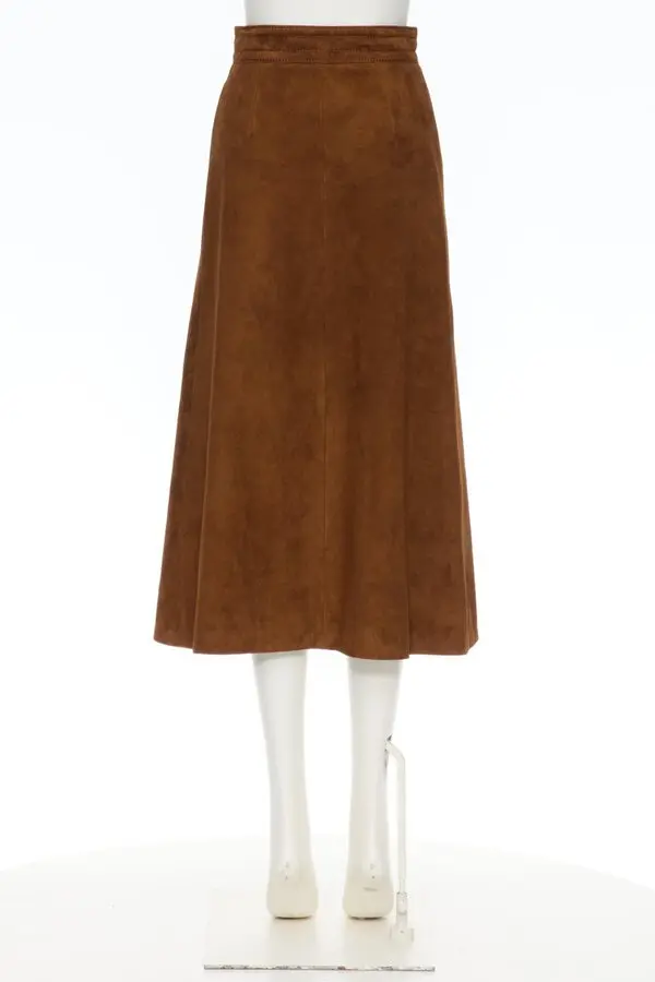 Valentino Garavani Suede Button-front Skirt