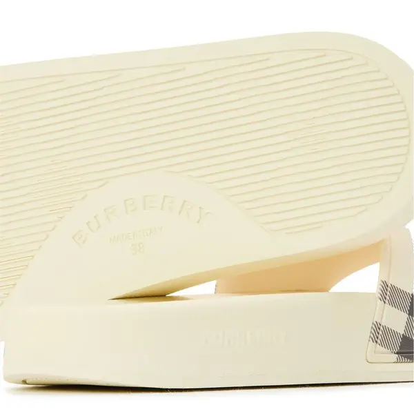 Burberry Checked Flat Slides - Pink
