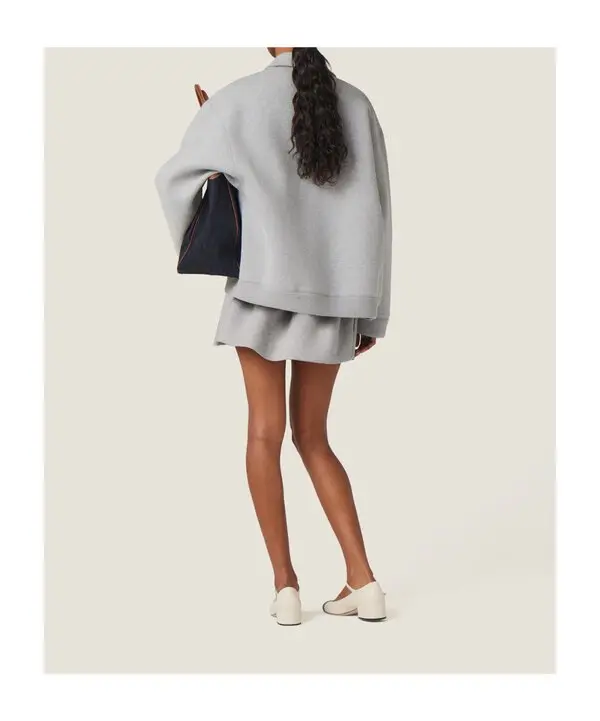 Miu Miu Embroidered Logo Drawstring Mini Skirt